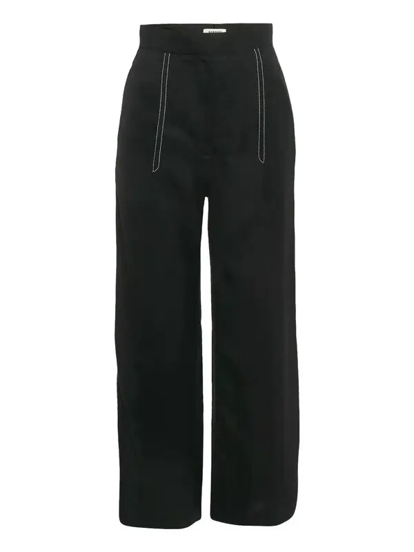 Sandro Contrast-stitch Trousers - Black