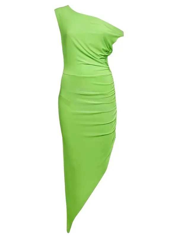 Norma Kamali Ruched One-shoulder Dress - Green