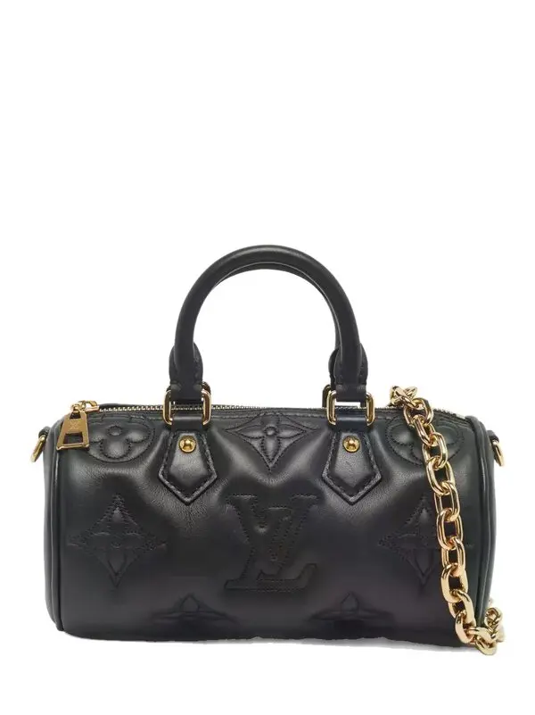 LOUIS VUITTON Bubblegram Papillon Bb Leather Tote - Black