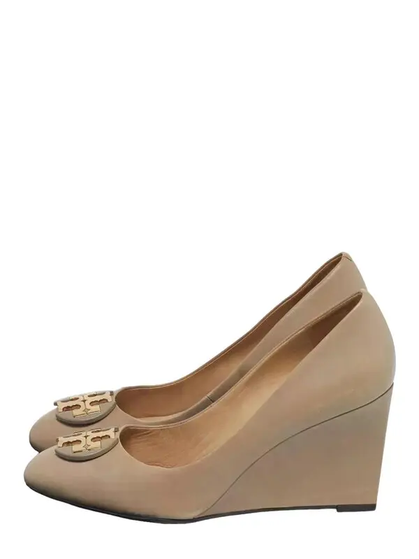 Tory Burch Leather Wedge Pumps - Neutrals