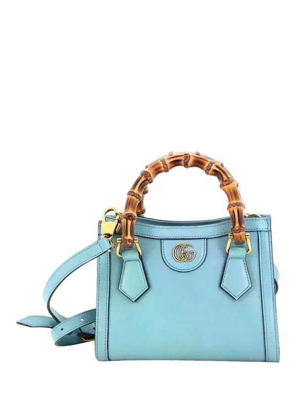 Gucci Diana Mini Bamboo Handle Tote - Blue