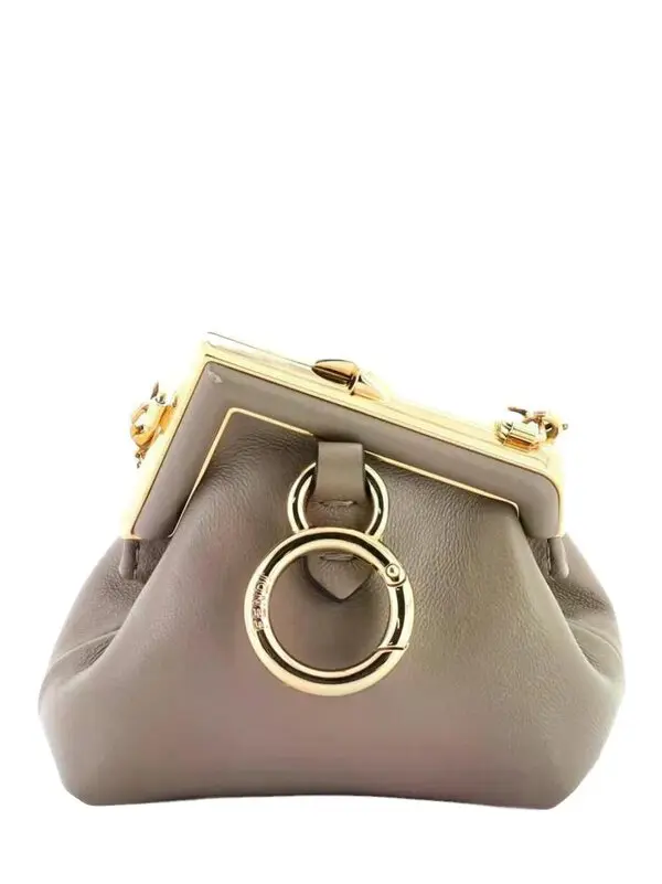 Fendi First Charm Leather Nano Crossbody Bag - Neutrals