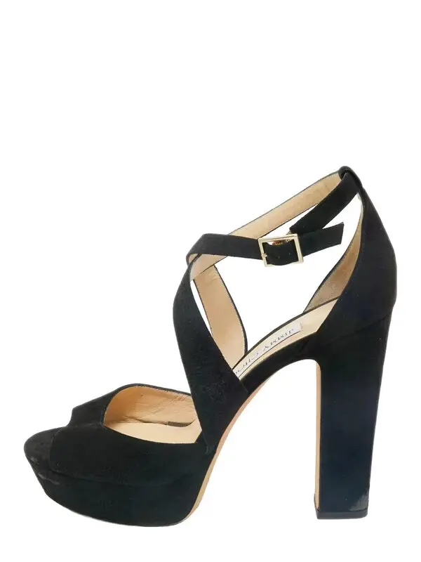 JIMMY CHOO April Crossover-strap Sandals - Black