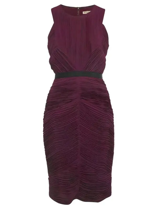 Burberry Plisse Sleeveless Midi Dress - Purple