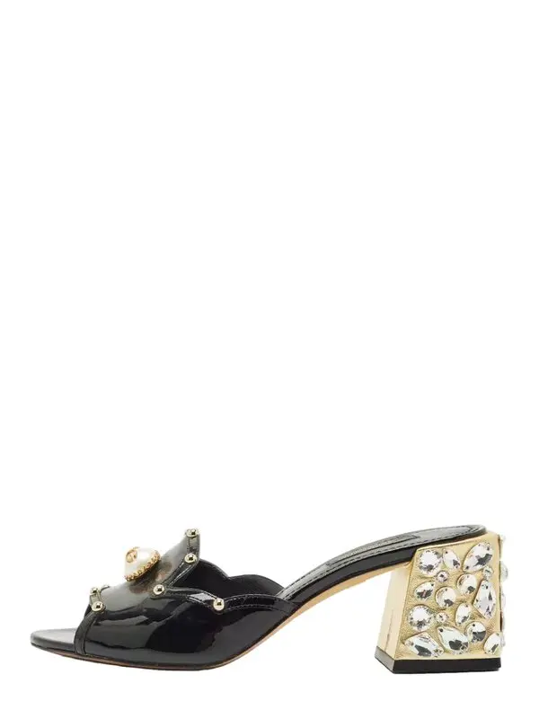 Dolce & Gabbana Pearl-embellished Slide Mule - Black