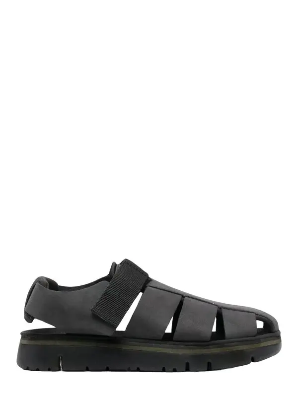 Camper Leather Chunky Sole Sandals - Black