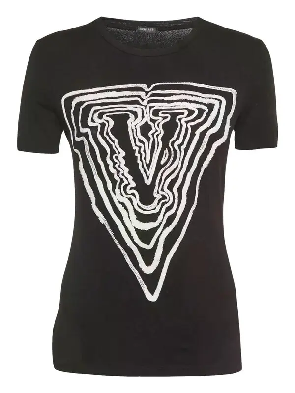 Versace Embroidered Logo T-shirt - Black