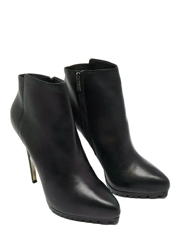 LE SILLA Leather Ankle Boots - Black