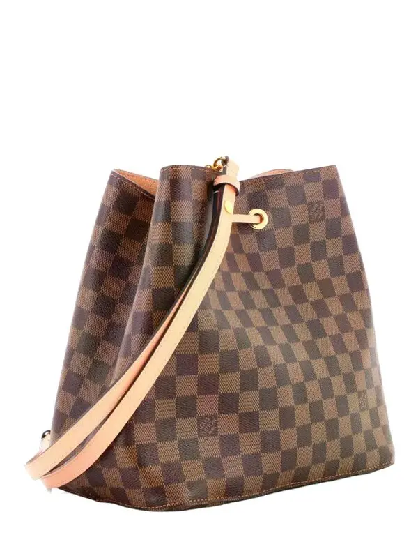 LOUIS VUITTON Neonoe Handbag Damier With Leather Mm Bucket Bag - Brown