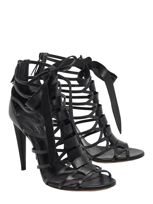 Casadei Leather Strappy Sandals - Black