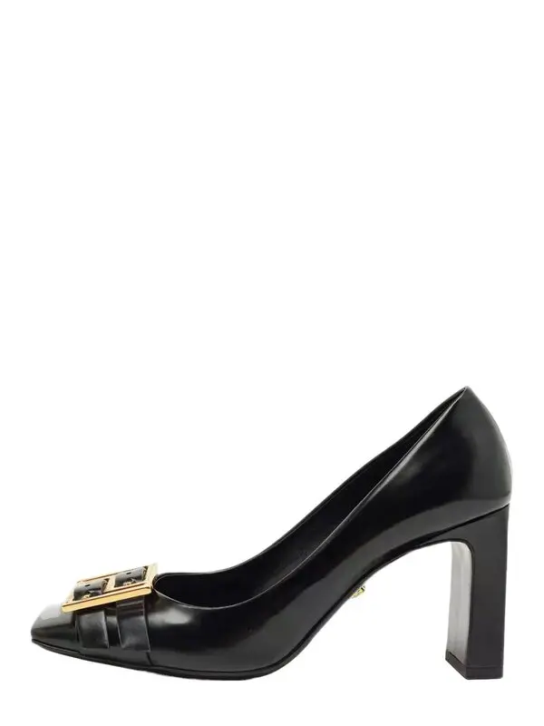 Versace Leather Heeled Pumps - Black