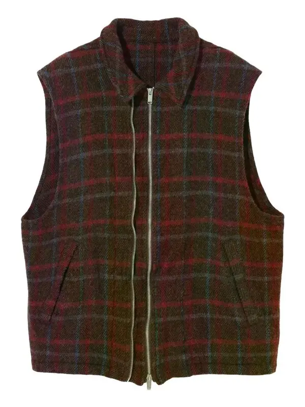 UNDERCOVERISM Zipped Checked Gilet - Brown