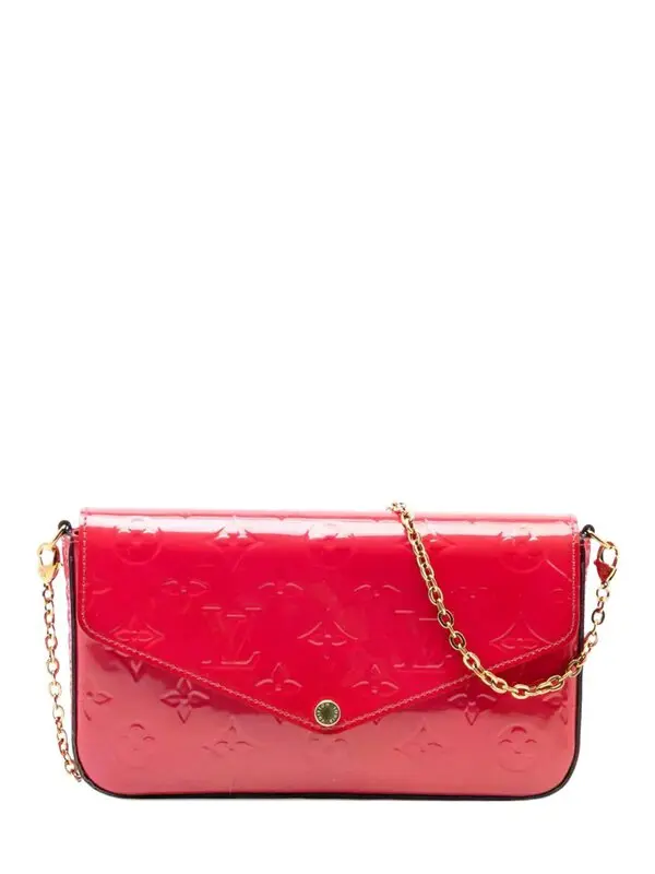LOUIS VUITTON 2016 Monogram Vernis Pochette Felicie - Red