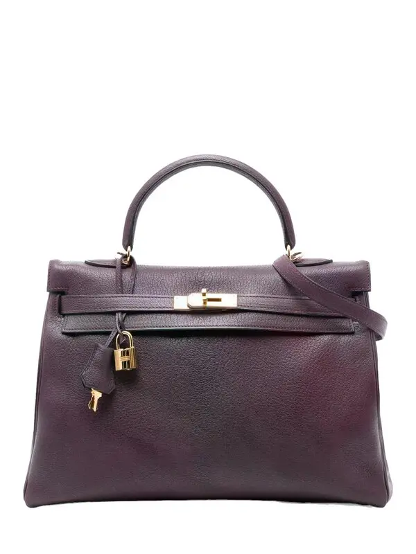 Hermès 2009 Chevre Mysore Kelly Ii Retourne 35 Satchel - Purple