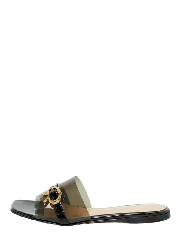 GIANVITO ROSSI Patent-leather Slides - White