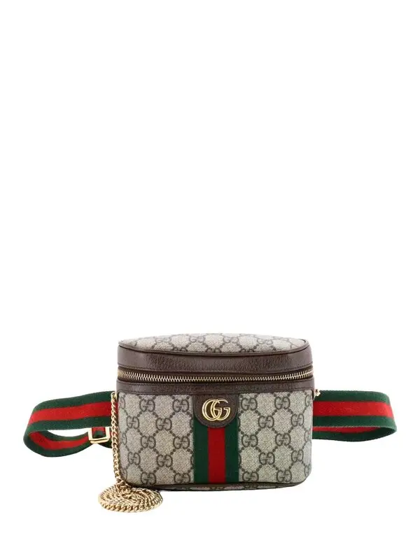 Gucci Ophidia Chain Gg Coated Canvas Small Belt Bag - Brown