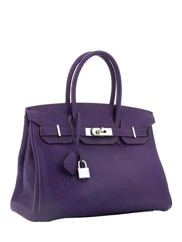 Hermès Birkin 30 Togo Handbag With Palladium Hardware - Purple