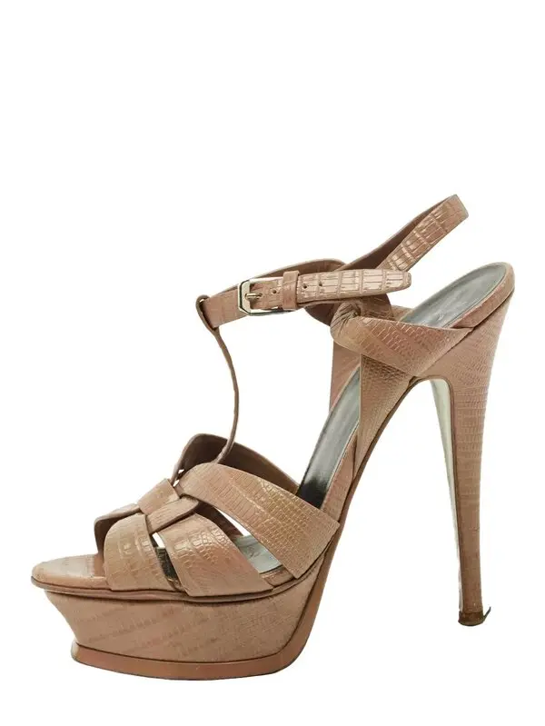 Saint Laurent Tribute Platform Heels - Neutrals