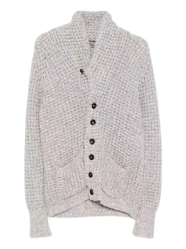 N.peal Textured Kensington Cardigan - Grey