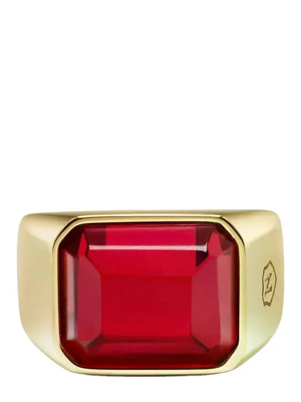NIALAYA JEWELRY Zircon Signet Ring - Gold