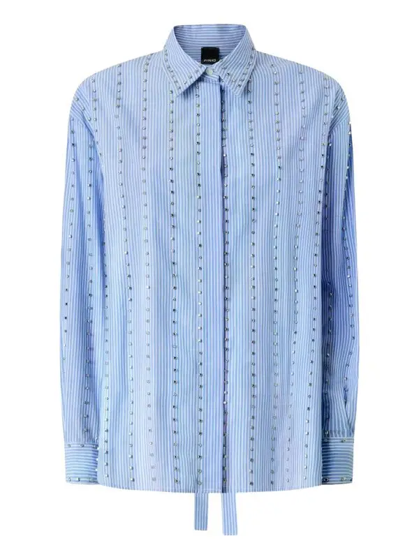 Pinko Striped Embellished Shirt - Blue