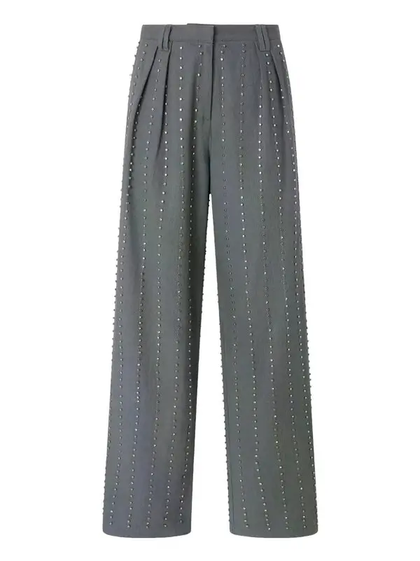 Pinko Pleated Embellished Trousers - Grey