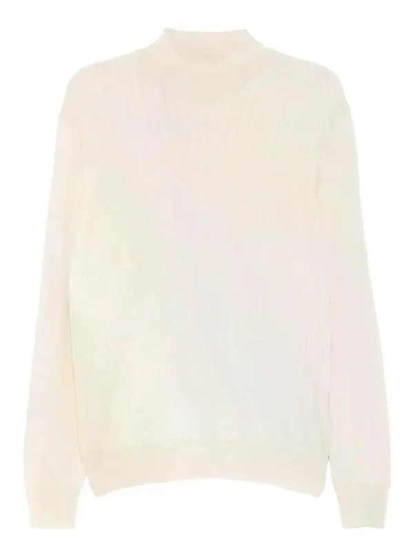AURELIEN Merino Wool Mock-neck Top - Neutrals