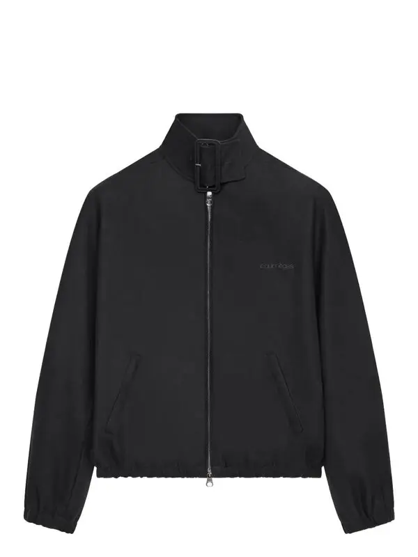 COURREGES Zipped Buckle-neck Bomber Jacket - Black
