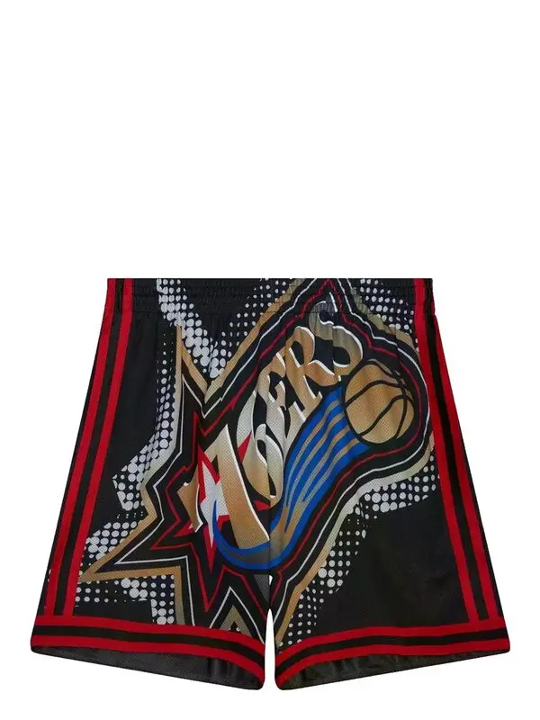 Mitchell & Ness Philadelphia 76ers Big Face 7.0 Shorts - Black