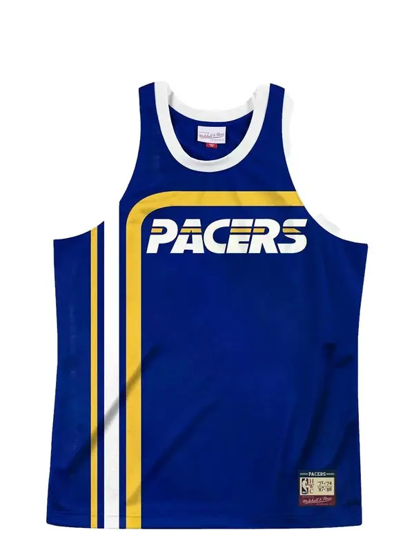 Mitchell & Ness Pacers Team Striped Tank Top - Blue