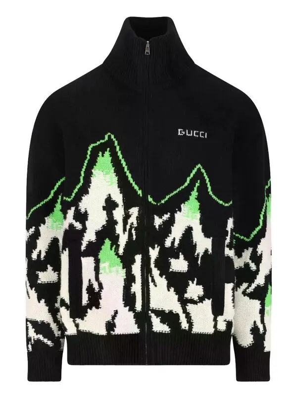 Gucci Jacquard Knit Sweater - Black