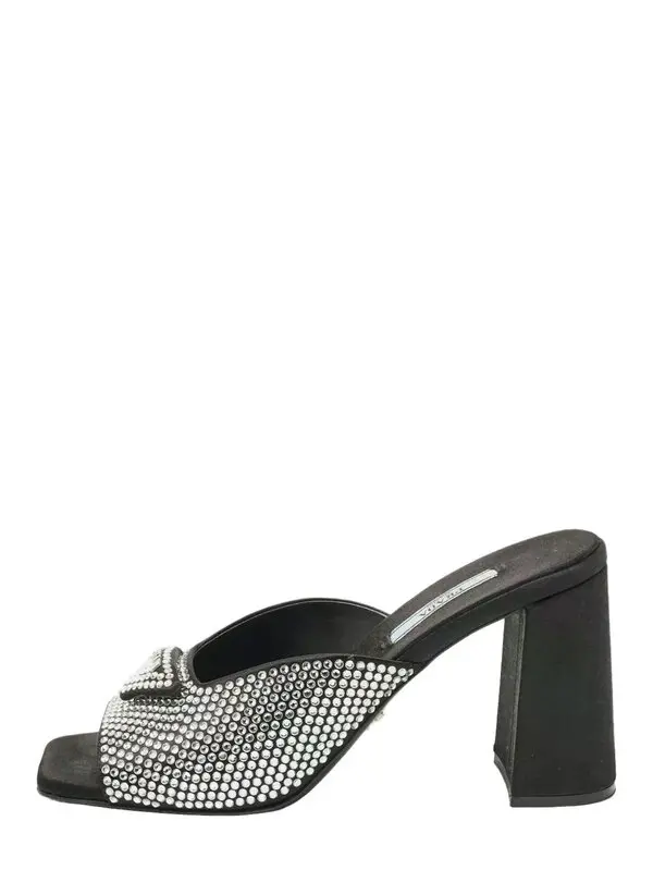 Prada Crystal-embellished Sandals - Black