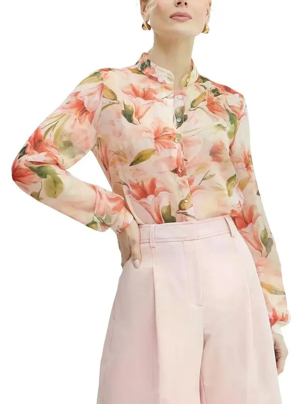 FRACOMINA Floral-print Buttoned Top - Pink