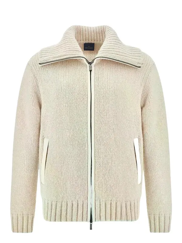Paul & Shark High-neck Zip-up Cardigan - Neutrals