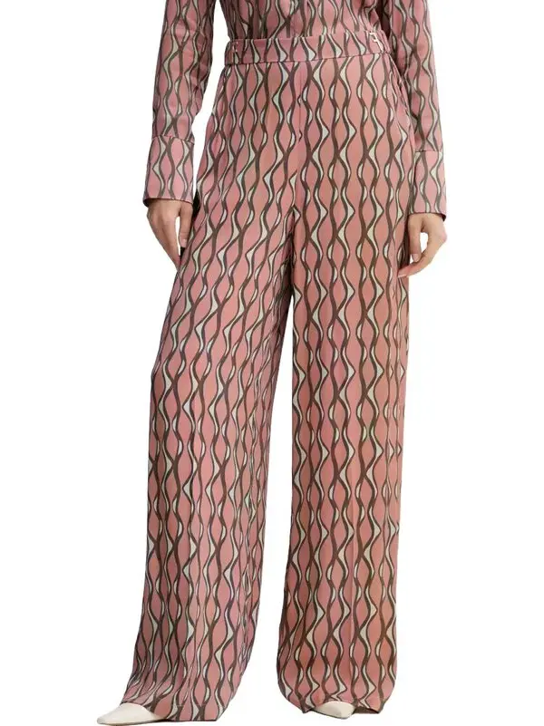 FRACOMINA Patterned Wide-leg Trousers - Pink