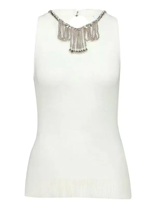 Rabanne Embellished Sleeveless Tank Top - Neutrals