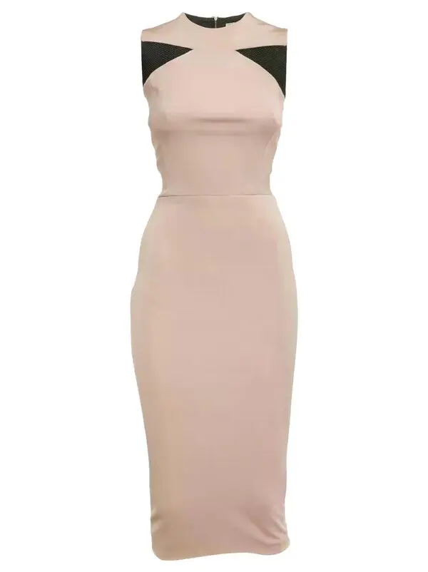 Victoria Beckham Slim Midi Dress - Neutrals