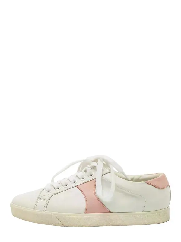 Celine Triomphe Leather Sneakers - White