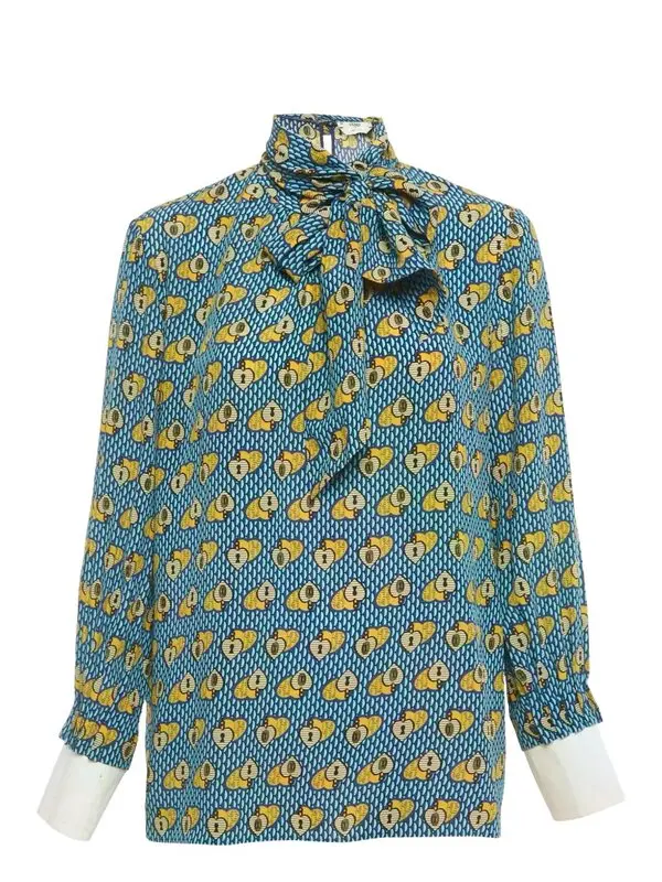 Fendi Heart-lock Print Top - Blue