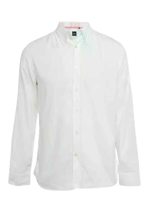 BOSS Cotton Button Shirt - White