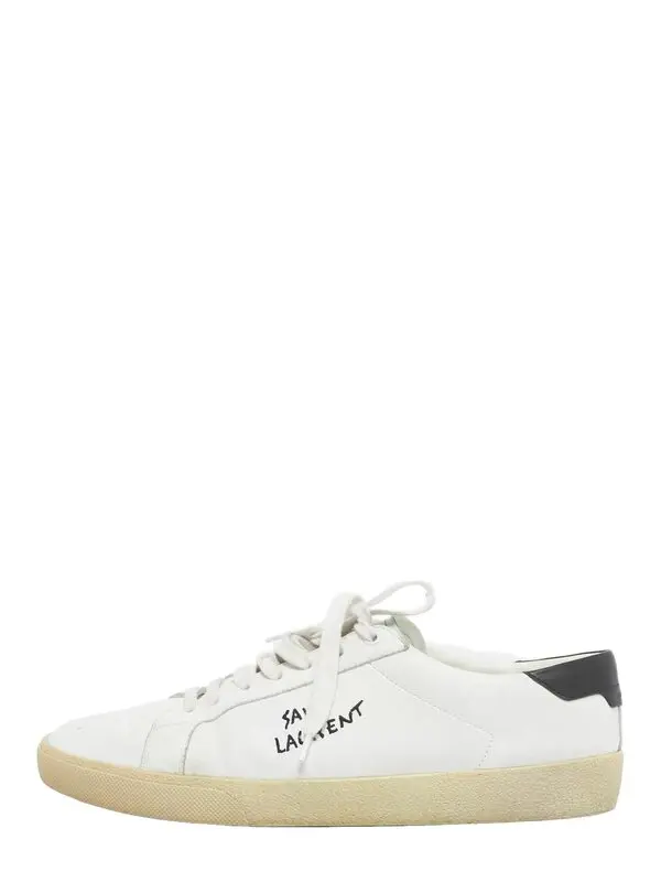 Saint Laurent Leather Sneakers - White