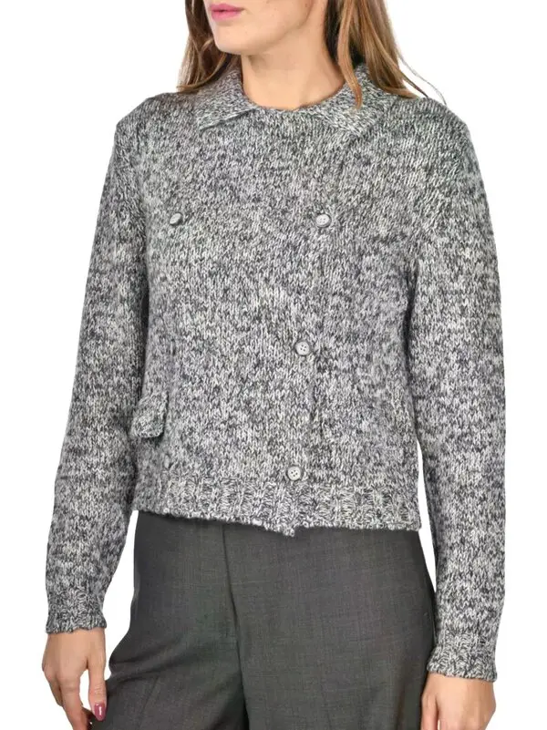 GRAN SASSO Double-breasted Pocket Cardigan - Grey