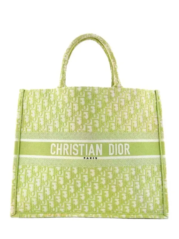 Dior Oblique Canvas Large Tote Bag - Green