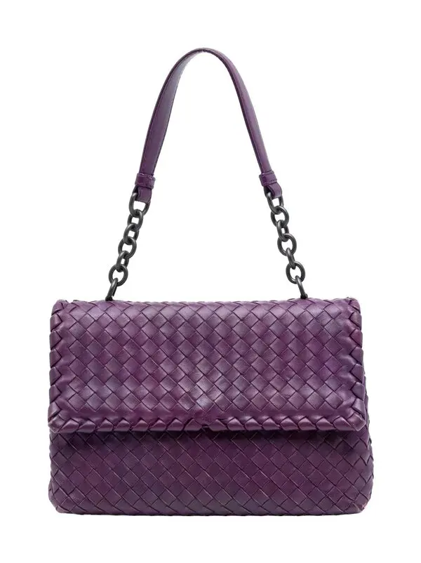 Bottega Veneta Small Nappa Intrecciato Olimpia Shoulder Bag - Purple
