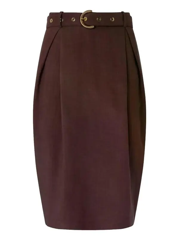 Pinko Belted Skirt - Brown