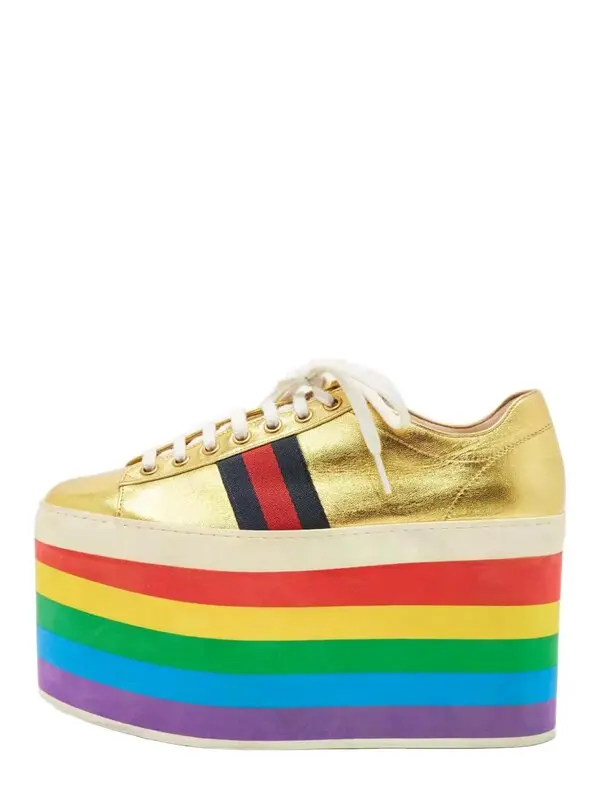 Gucci Peggy Platform Sneakers - Gold