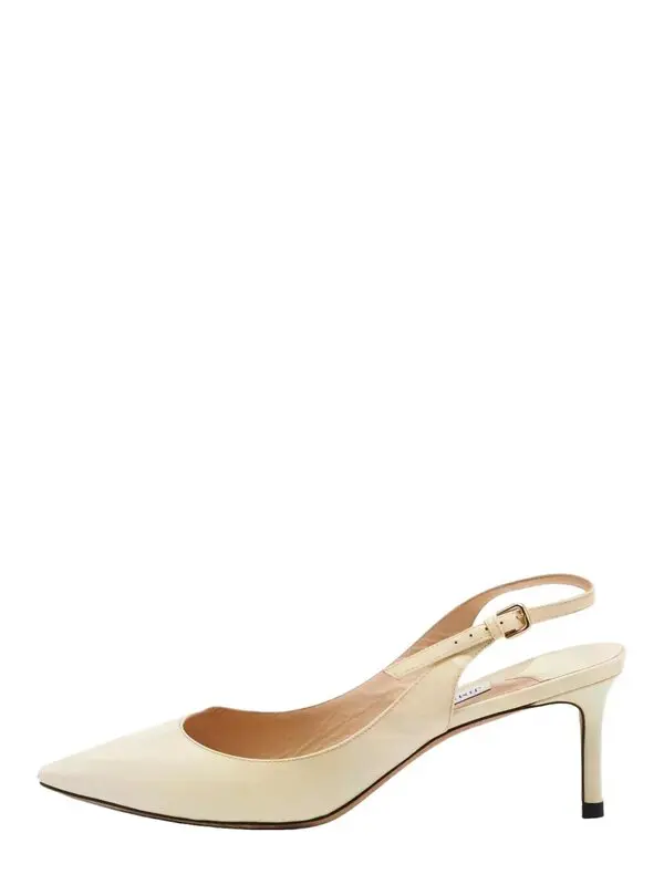 JIMMY CHOO Erin Patent-leather Slingback Pumps - Neutrals