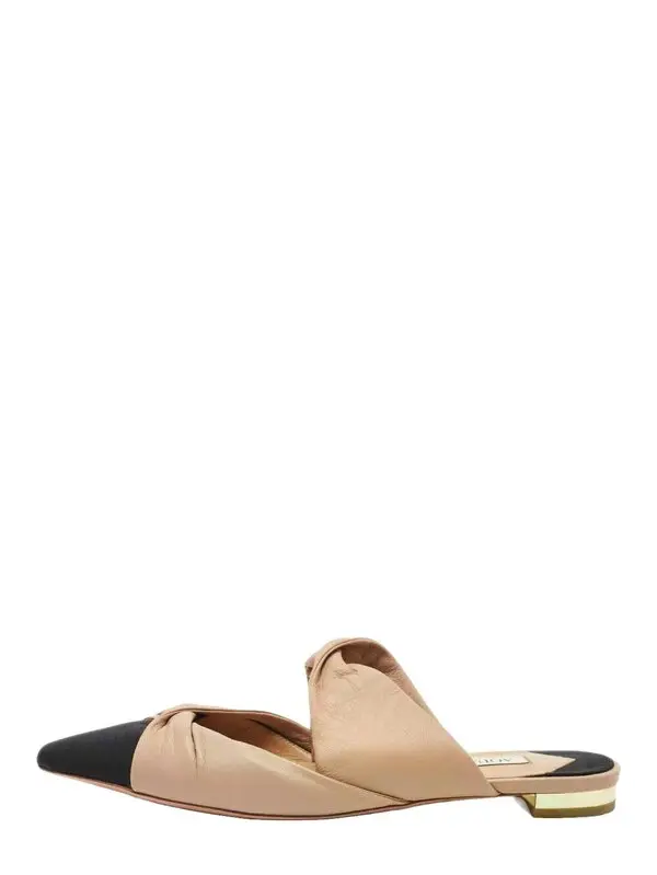 AQUAZZURA Twist-strap Flat Mules - Neutrals