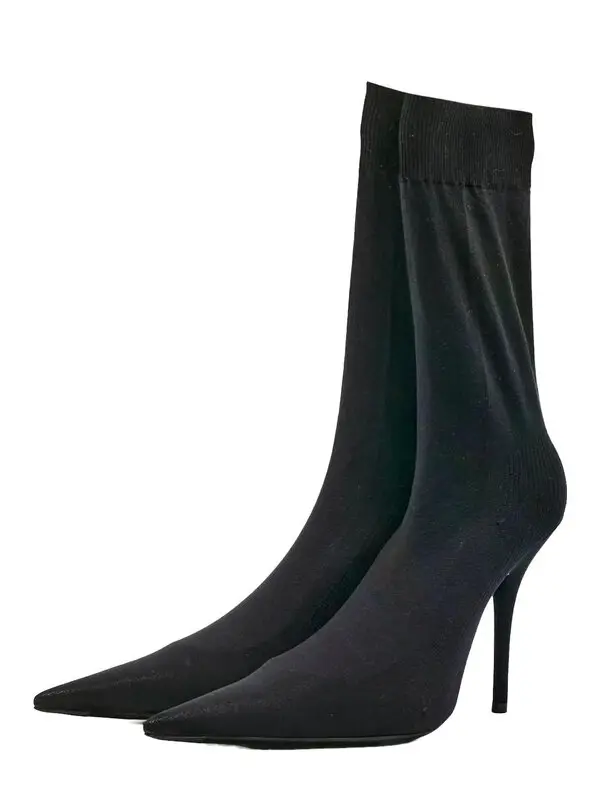 Balenciaga Knife Point-toe Ankle Boots - Black