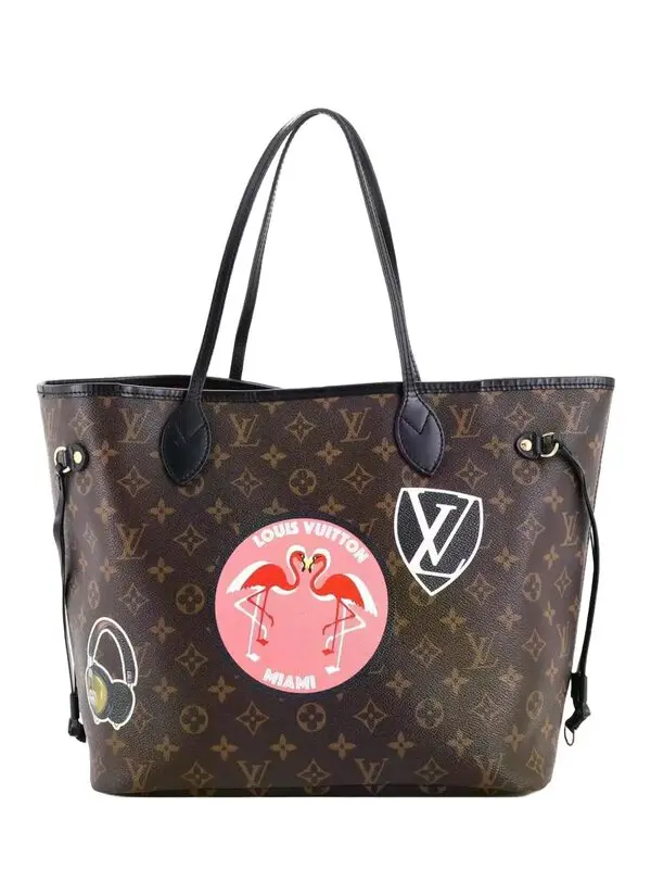 LOUIS VUITTON Neverfull Mm My World Tour Monogram Canvas Tote Bag - Brown
